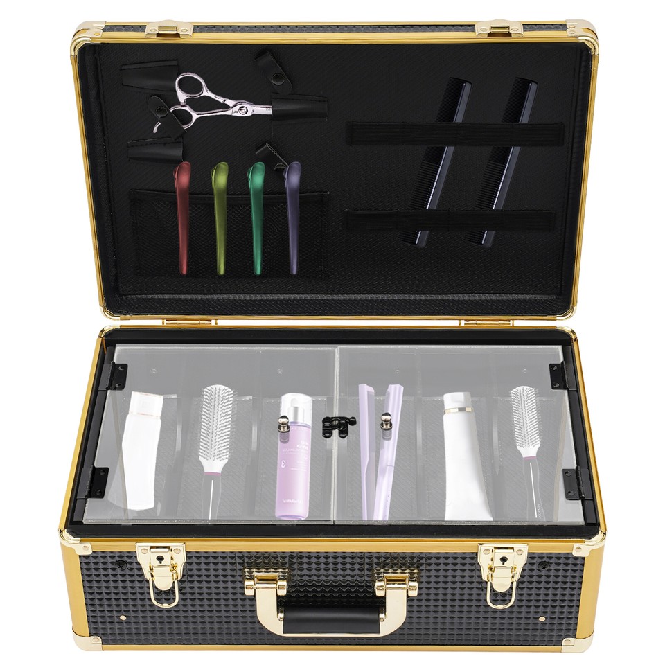 Barber Tool Box Case Organizer Storage Barber Carrying Case with Locks ...