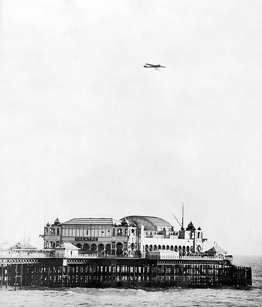 Mr Barnwell seen here over flying the pier at Brighton 1913 Old Photo ...