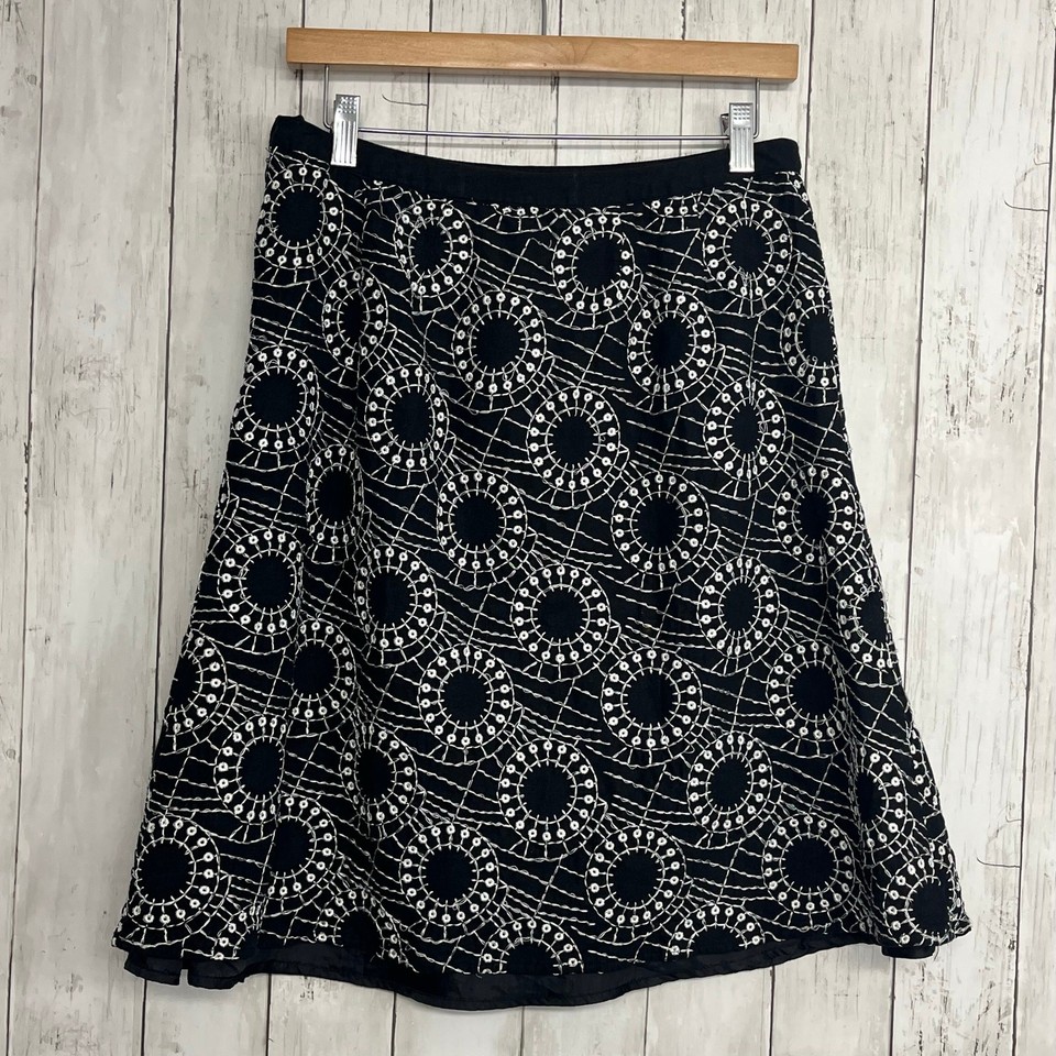 Richard Malcolm Black White Linen Blend Lined A Line Whimsical Witchy ...