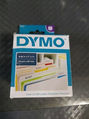 Dymo Label Writer File Folder Labels 30327 (2 x 130 Labels) 9/16” X 3 7 ...