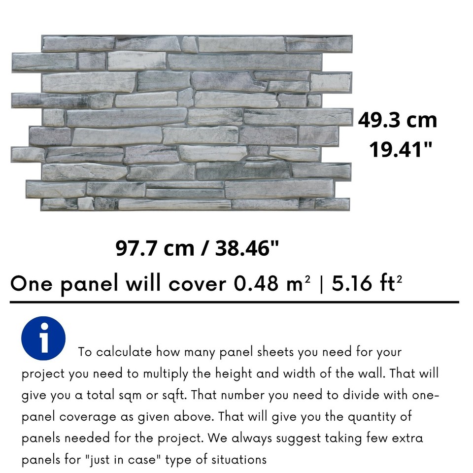 Stone Brick Effect PVC Plastic Wall Covering Panels Decorative Cladding ...