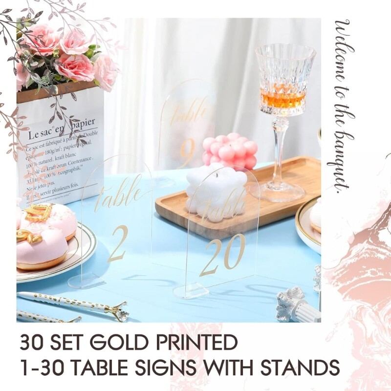 30pcs Acrylic Wedding Table Numbers 1-30 with Stands for Wedding ...