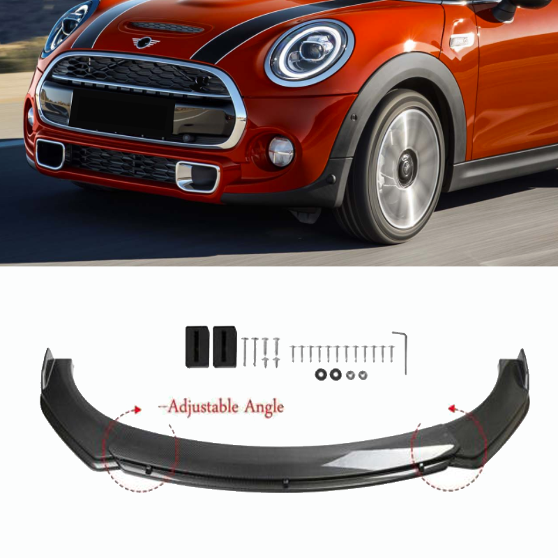 For MINI COOPER Front Bumper Lip Chin Spoiler Splitter Kit Carbon Fiber ...