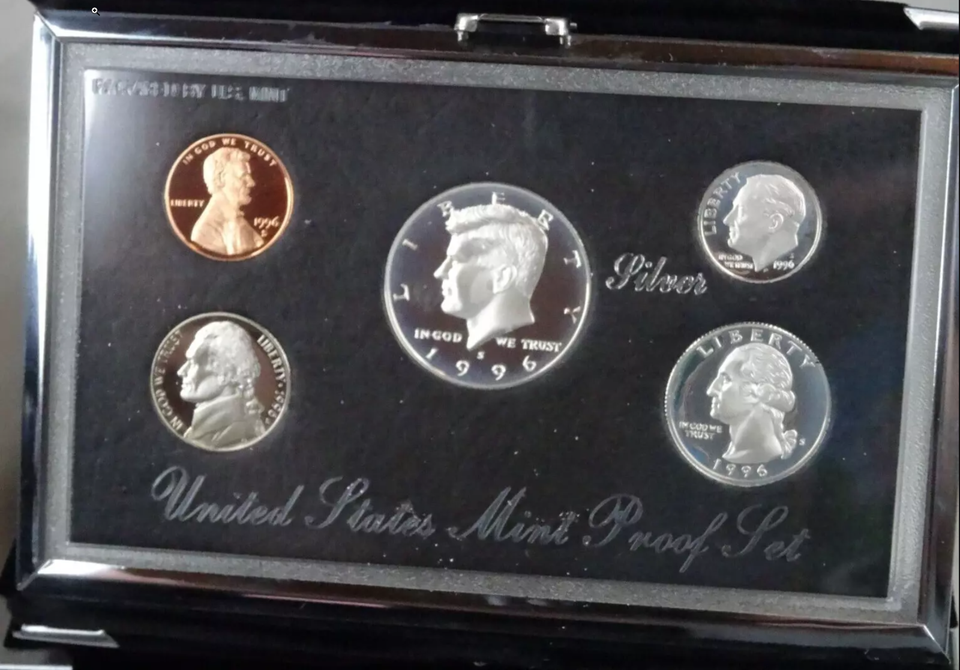 1996-S US Mint Premier Silver Proof Set 90% Silver OGP COA 5 Coins | eBay
