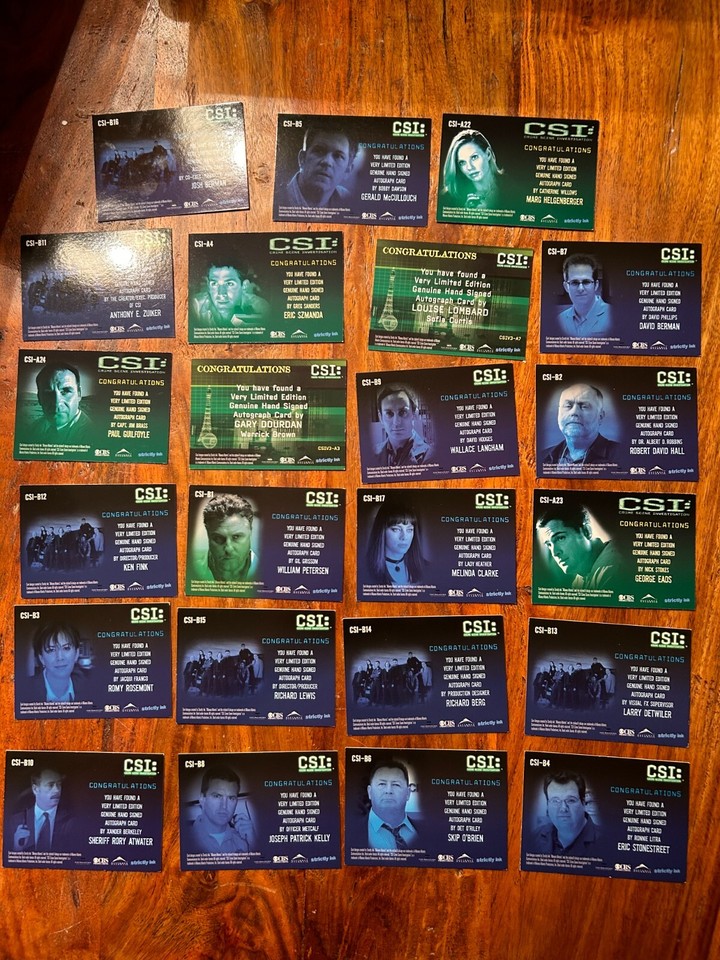 Lot of 23 CSI STRICTLY INK autographed chase cards | eBay