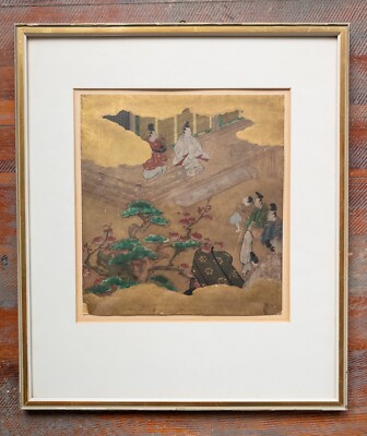 Antique Japanese Edo Period Watercolor Painting On Paper Kano School | eBay