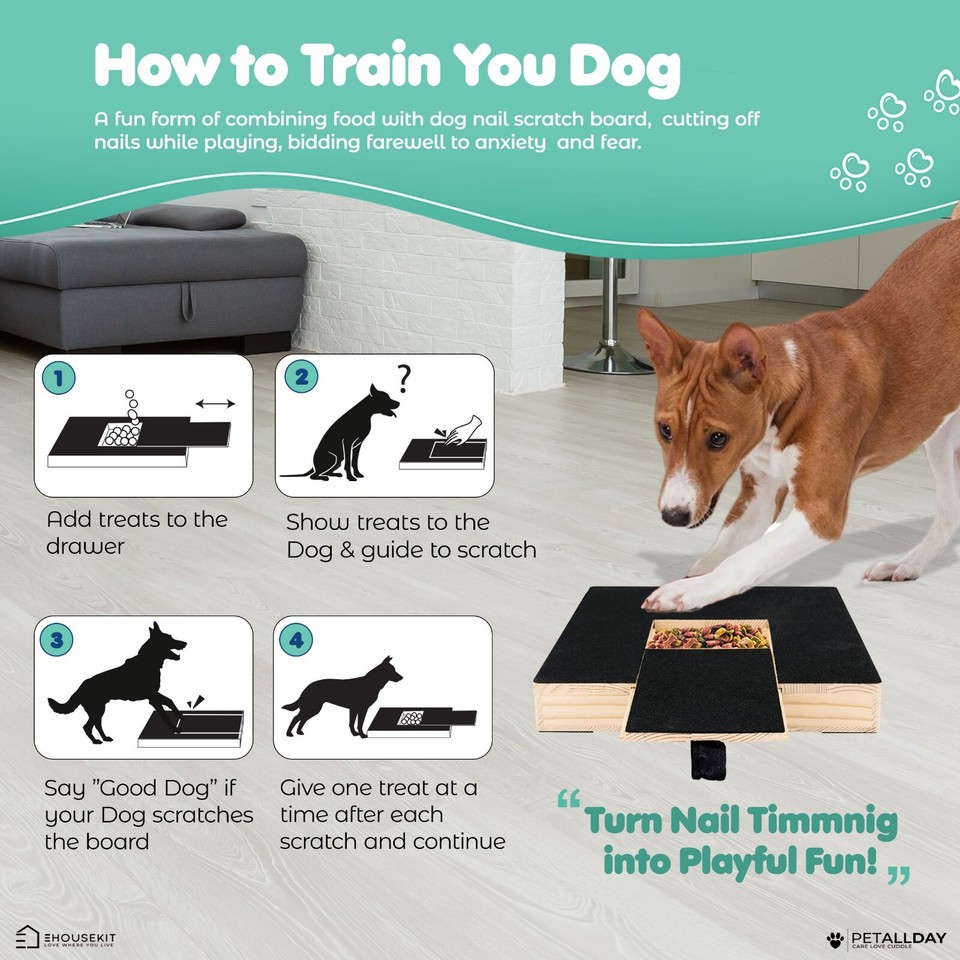 Dog Scratch pad for Nails (2 additional sandpapers), Nail Filing Board ...
