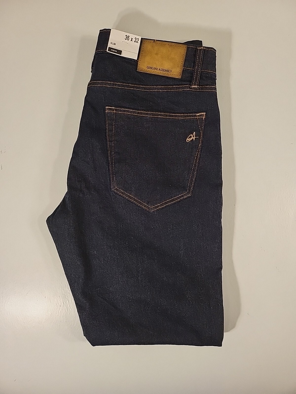 Genuine Assembly Slim Stretch Straight Fit Mens Denim Jeans 36x32 ...