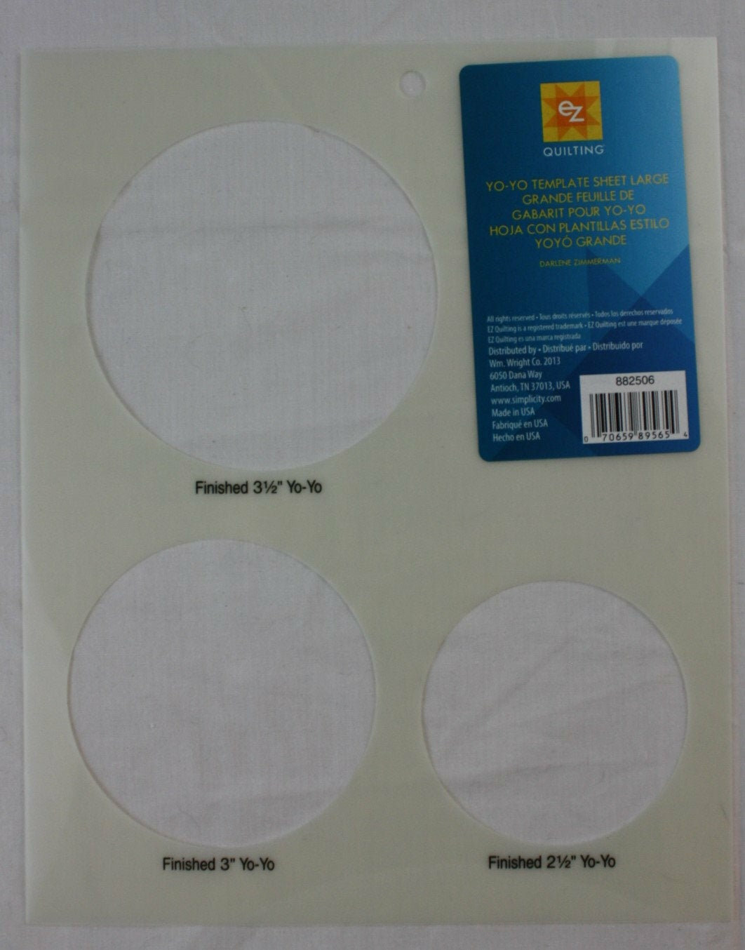 EZ Quilting Large Yo-yo Template Sheet | eBay