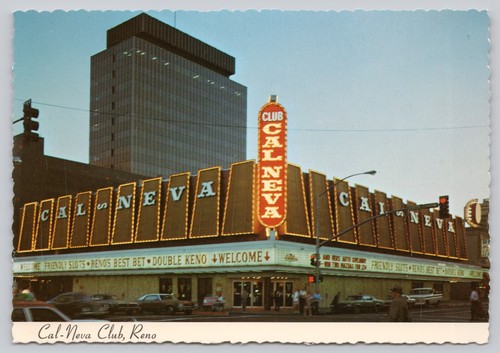 Postcard Reno Nevada Cal-Neva Club Casino on Center Street Exterior ...