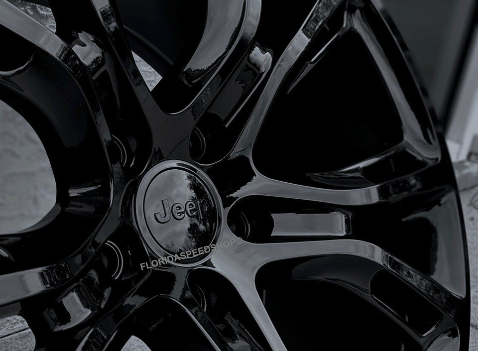 GLOSS BLACK SRT8 SPIDER MONKEY WHEELS 20x10" FITS 2011-2026 JEEP GRAND ...