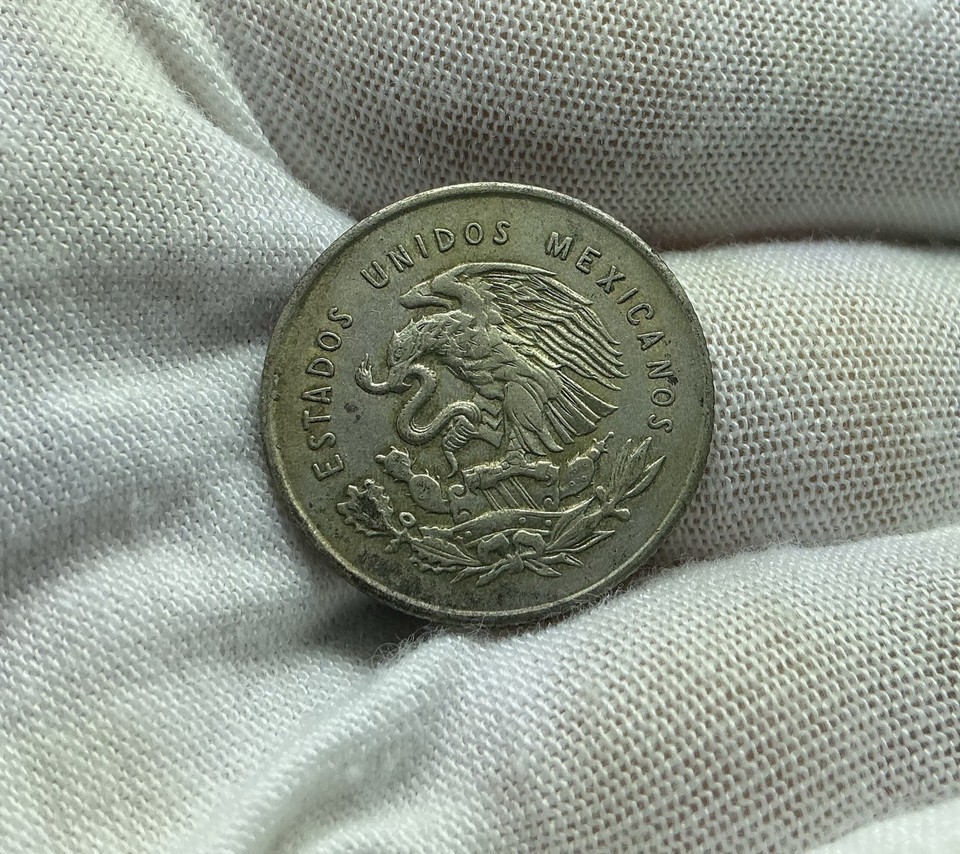 1953 Mexico 25 Centavos 0.3000 Silver ASW 0.0321 Oz Coin Free Shipping ...