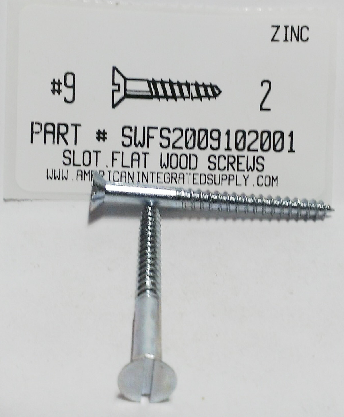#9x2 Flat Head Slotted Wood Screws Steel Zinc Plated (30) | eBay