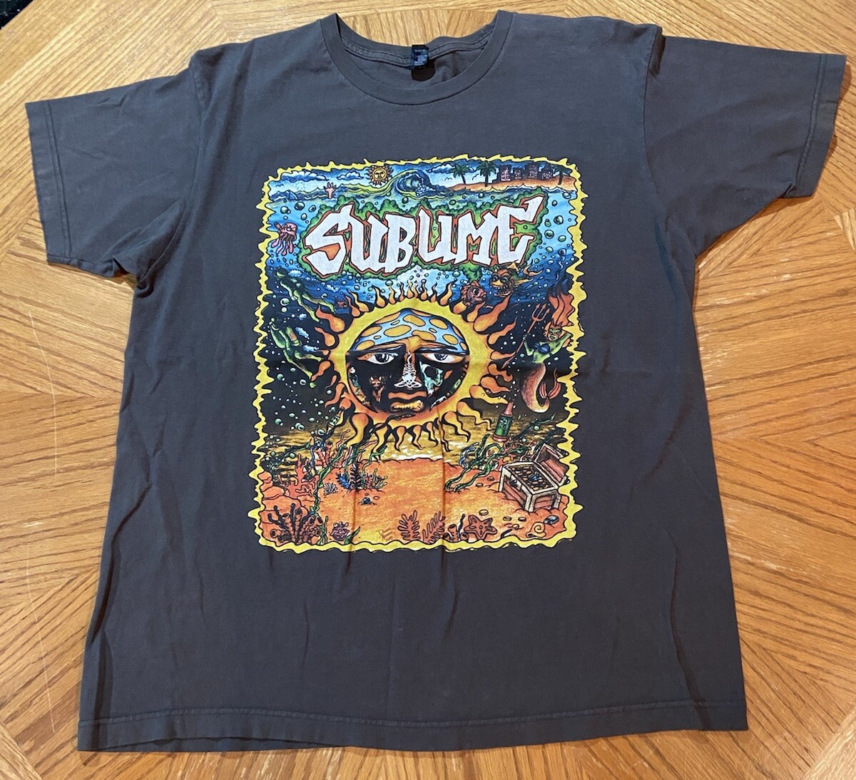 SUBLIME Iconic Sad Sun Face Logo Pre-shrunk Tultex La… - Gem