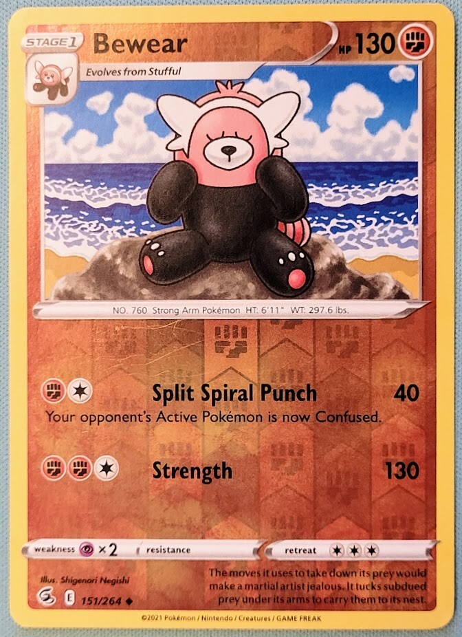 Pokémon TCG | Bewear | Fusion Strike #151 | Reverse Holo Uncommon | eBay