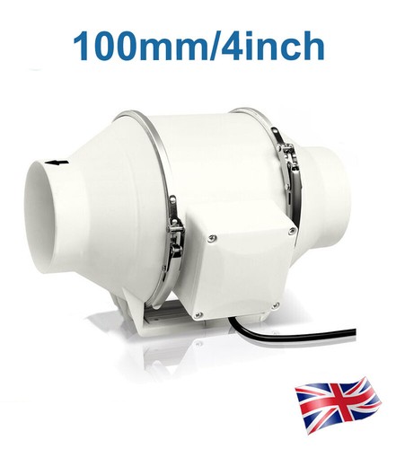 100mm 4Inch Diameter Inline Extractor Fan Bathroom Shower Ceiling Loft ...