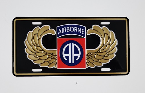 Aluminum Military License Plate Army 82nd Airborne Jump Wings NEW ...
