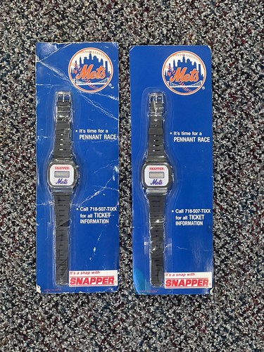 TWO Vintage New York Mets Snapper Watches in Original Package | eBay