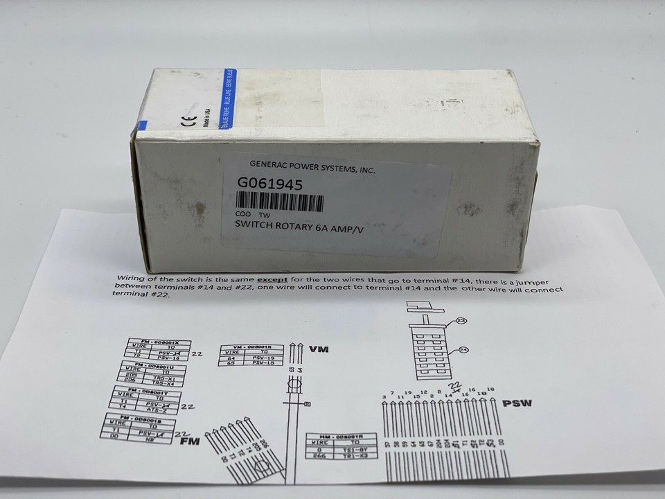 GENERAC # G061945 VOLTAGE SELECTOR SWITCH, AMP / VOLT SAME DAY SHIPPING ...
