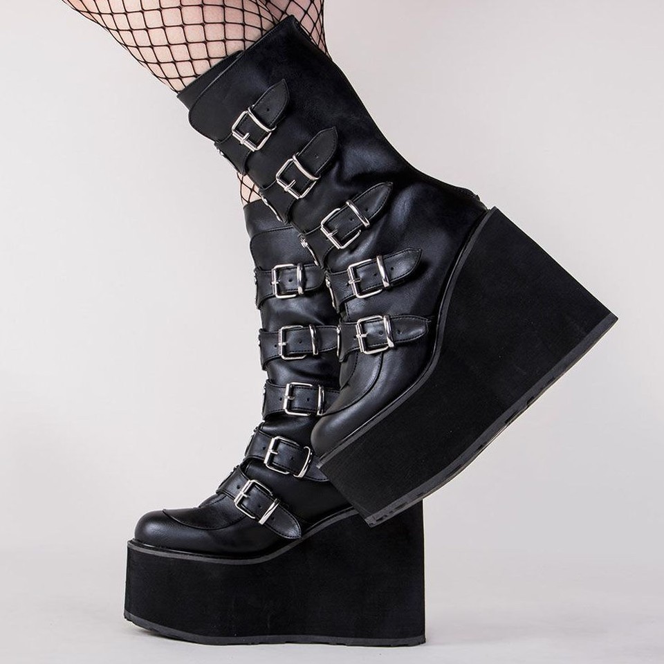 Gothic Punk High Platform Boots - Emo Chunky High Heels - Cosplay High ...