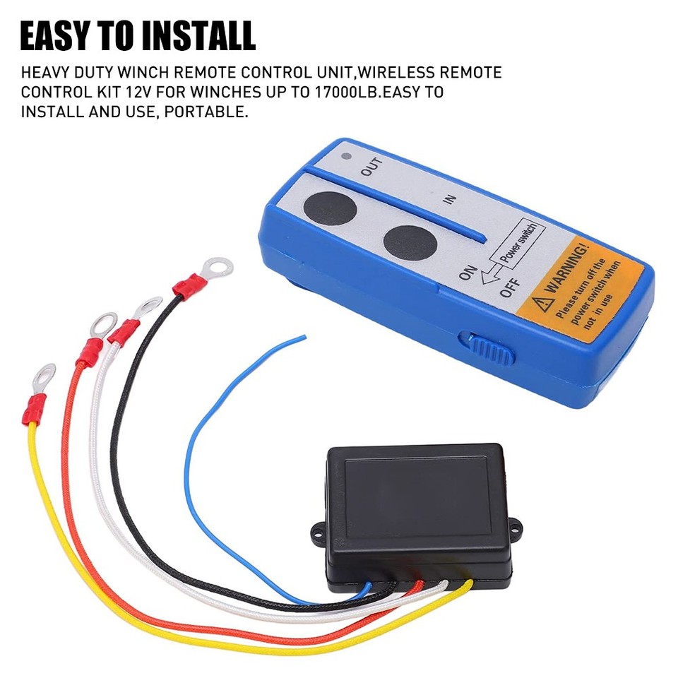 Wireless Winch Remote Control Receiver 150ft Twin Switch Handset Easy ...