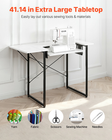 White Sewing Table w/ Foldable Shelf, Adjustable Desk for Home & Studio ...