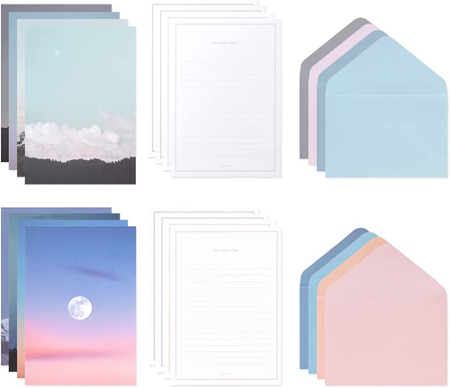 Photo Moon Letter Paper and Envelopes Set - 8Type, 32 Letter Paper + 16 ...