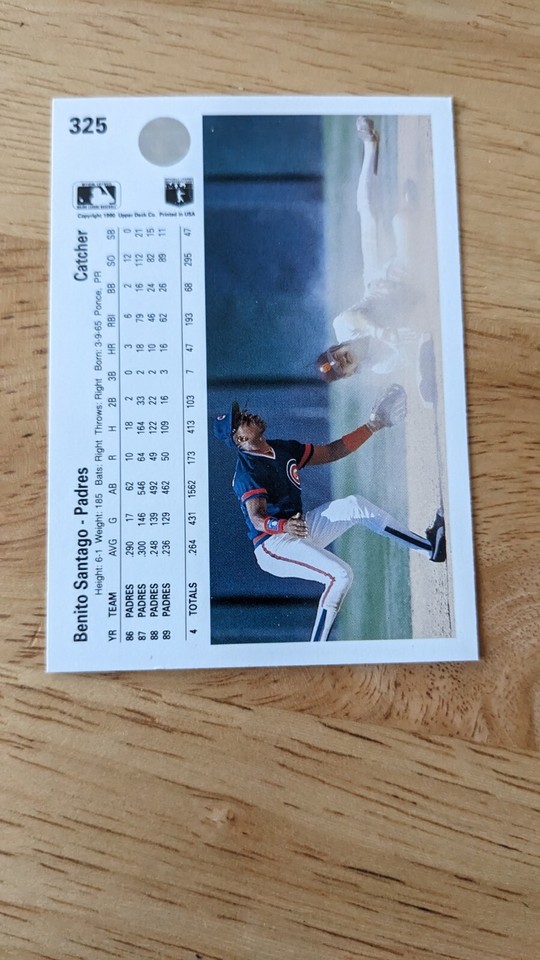 1990 Upper Deck Baseball - #325 - Benito Santiago - Padres | eBay