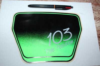 Origine Sticker Autocollant PEUGEOT 103 Tête de Fourche Noir Vert Pole ...