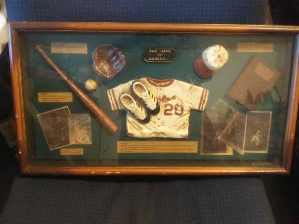 HISTORY OF BASEBALL VINTAGE ANTIQUE SHADOW BOX COLLECTIBLE BASEBALL | eBay