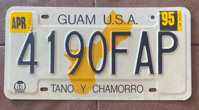 Guam 1995 License Plate # 4190FAP | eBay