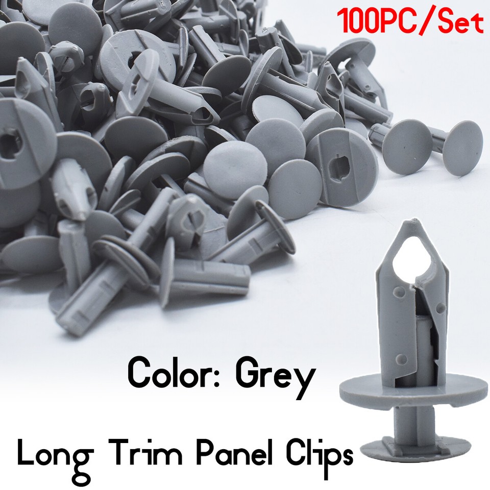 100x Longer Long Trim Panel Clips Grey Carpet Lining For VW Transporter ...