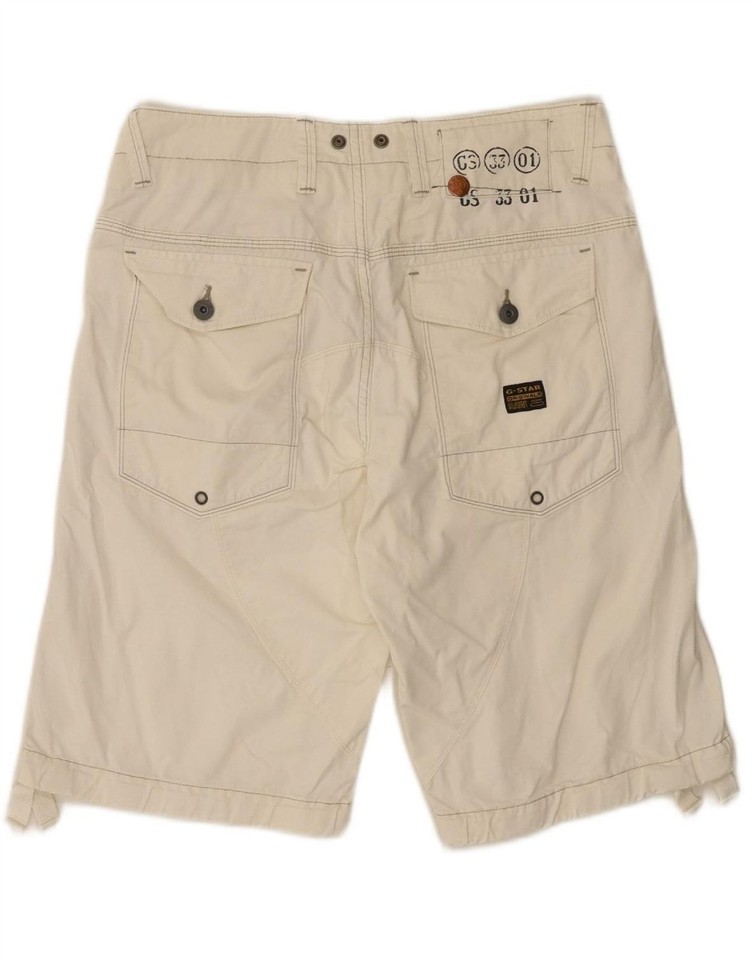 G-STAR Mens 3301 Cargo Shorts W31 Medium White Cotton DY07 | eBay