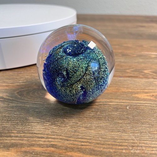 Glass Eye Studio GES Northern Lights Paperweight Blue Sparkle GES 10 ...