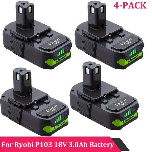 4-PACK 18V 3.0Ah Replace Battery For RYOBI P103 18Volt Lithium-Ion High ...