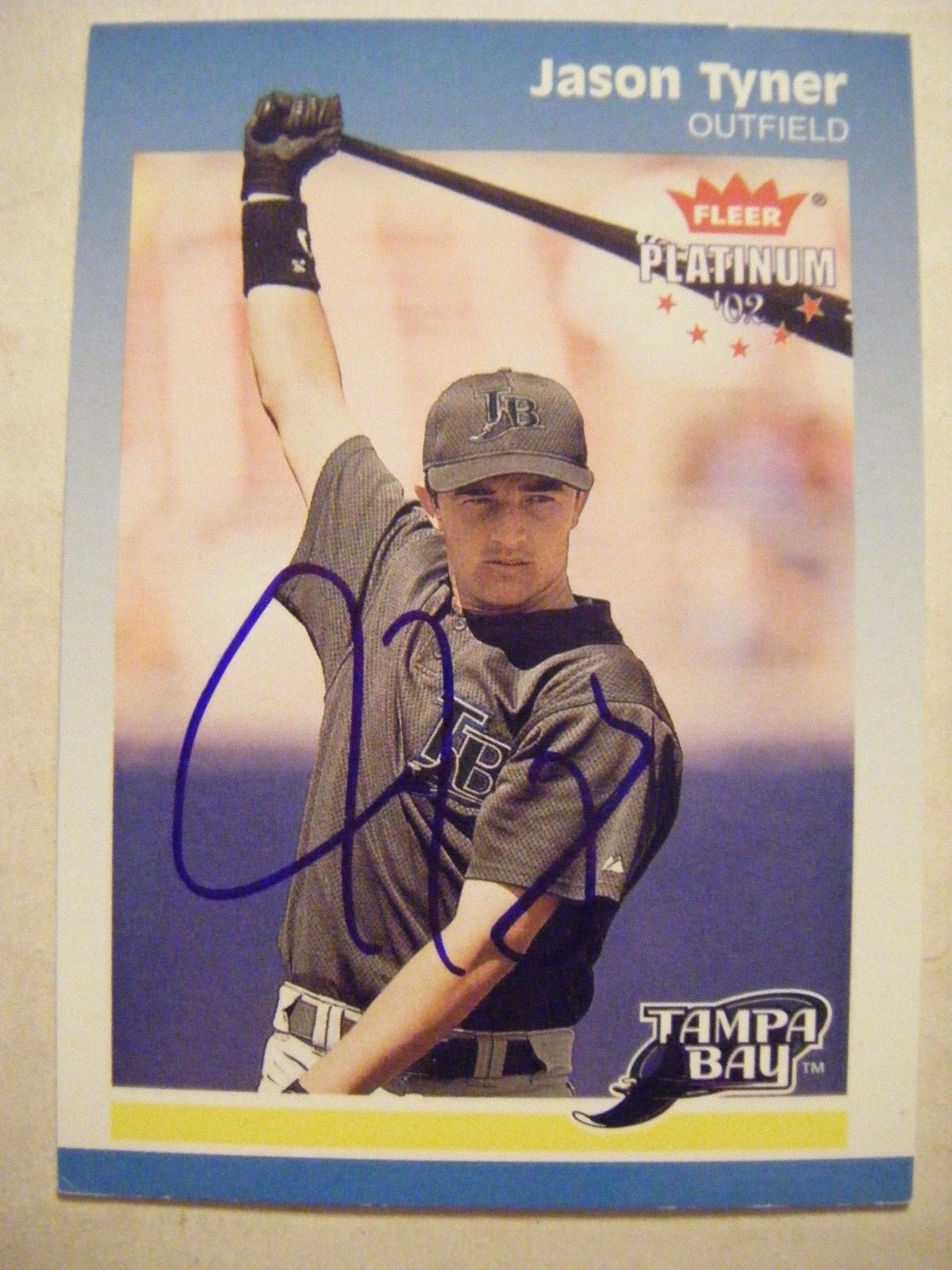 JASON TYNER signed METS RAYS 2002 Fleer Platinum baseball card AUTO ...