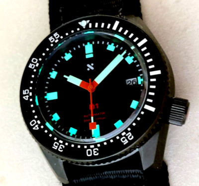 Mod NH35 Navy Diver Commando U1 Military Dome Sapphire Combat SPB SKX ...