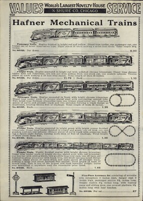 1939 PAPER AD Hafner Mechanical Train Passenger Freight Accessories | eBay