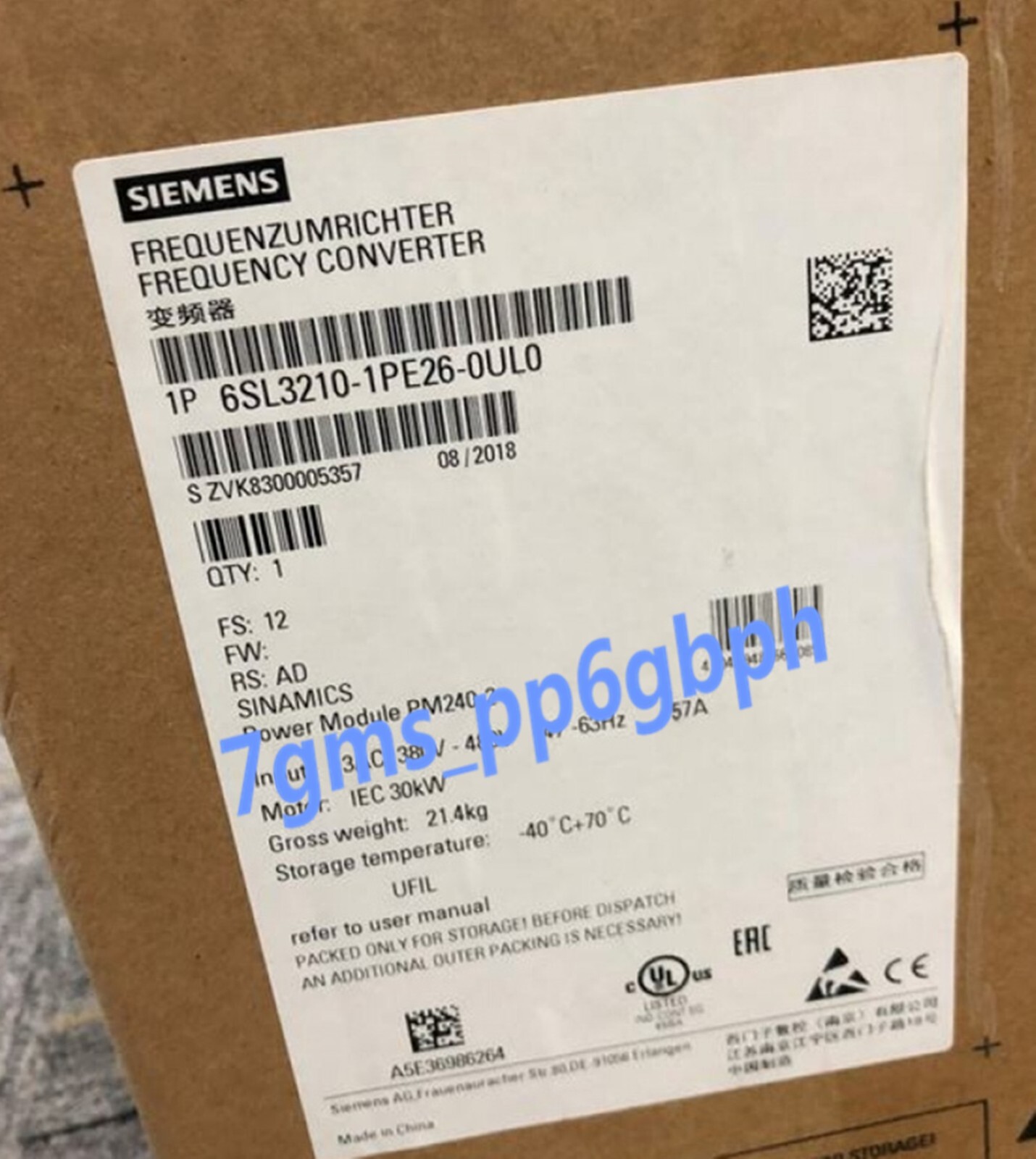 1 PCS NEW IN BOX Siemens G120 Inverter 6SL3210-1PE26-0UL0 | eBay