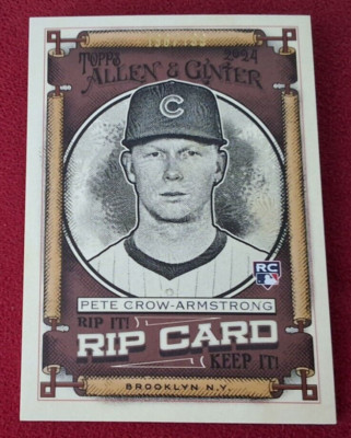 2024 Topps Allen & Ginter PETE CROW-ARMSTRONG Ripped /199 RC Cubs rip ...