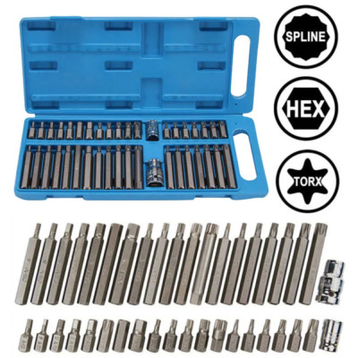 40 x Allen Key Torx Hex Star Spline Socket Bit Set Drive Car Repair ...