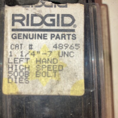 RIDGID 48965 500B Lh High-Speed Bolt Die, 1-1/4" Unc - 7 Tpi | eBay