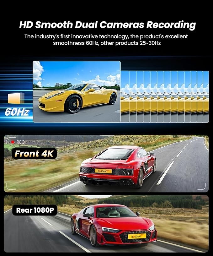 4K Rear View Mirror Camera with Carplay & Android Auto: 11.26" SmartTouch Screen | eBay