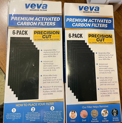 2x Full Size Premium Activated Carbon Pre Filter 6 Pack Compatible with ...