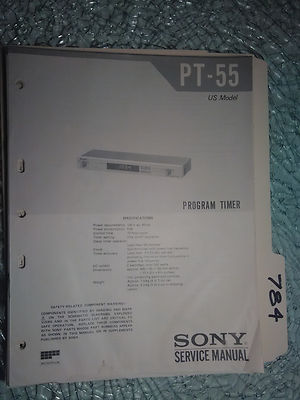 Sony pt-55 service manual original repair book stereo program timer | eBay