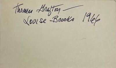 LOUISE BROOKS Autographed Signed INDEX CARD BROOKSIE RARE AUTHENTIC ...