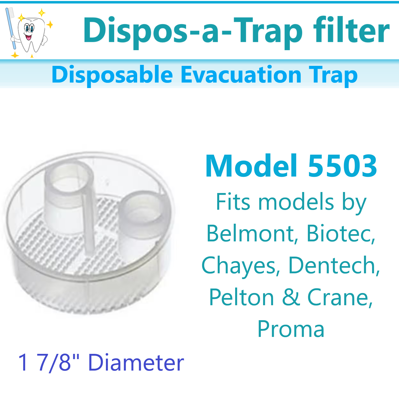 Dental Disposable Evacuation Traps #6100, #5503, #5501 Dispos-a-Trap ...