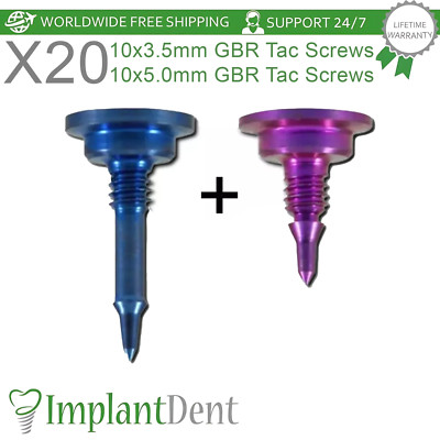 20x Dental GBR Titanium B0ne Tac Screw System 3.5mm & 5.0mm Dentistry ...