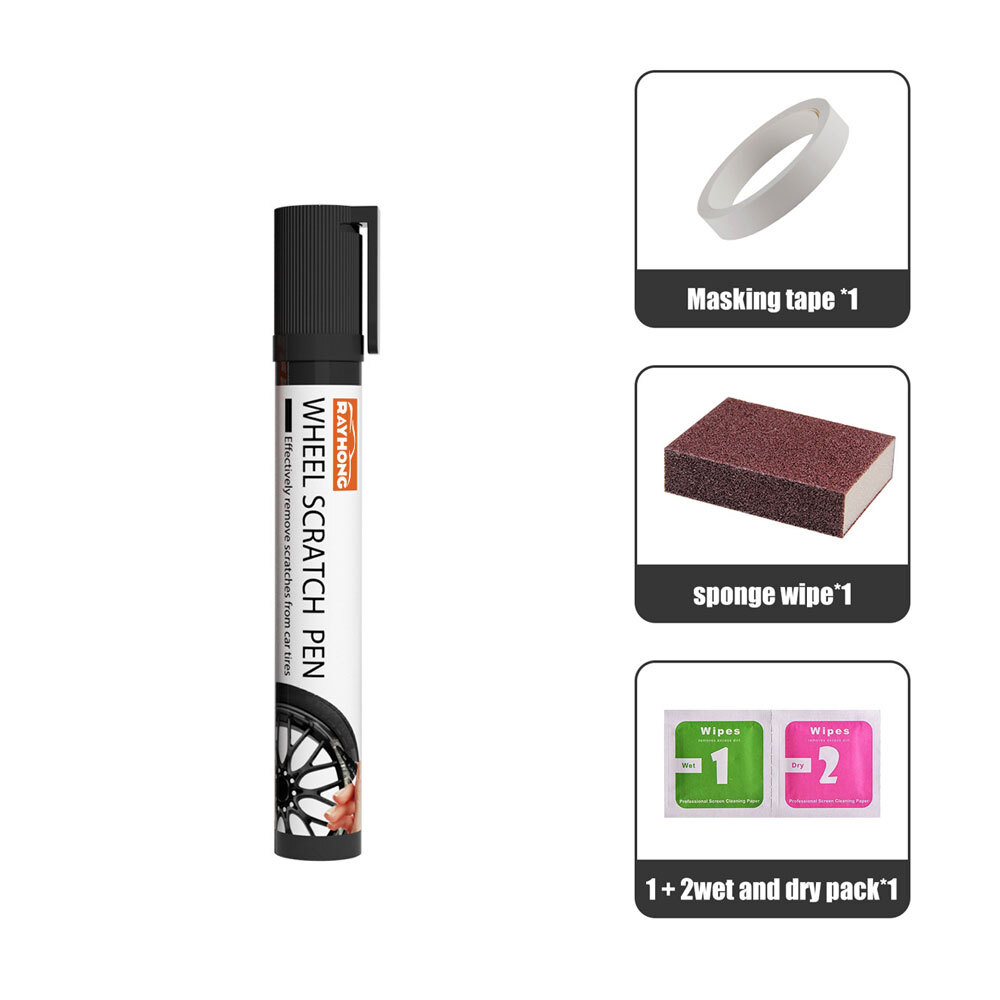 1Set Car Parts Wheel Rim Scratch Repair Pen Touch Up Paint Tool Kit ...