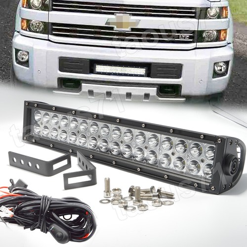 Custom Fit 15-UP Chevy Silverado 2500/3500HD Front Bumper 96W LED Light ...